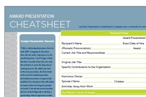 Award Presentation Cheat Sheet - Terryberry